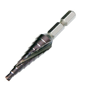 JEFCOM/ジェフコム DENSAN/デンサン ブラックチタンステップドリル 六角軸 φ4〜12 DSB-412RH切れ味抜群！TiAlNコーティング●窒化チタンアルミコーティング●焼き入れ後加工とCBN研削で従来　品に比べて切れ味抜群、...