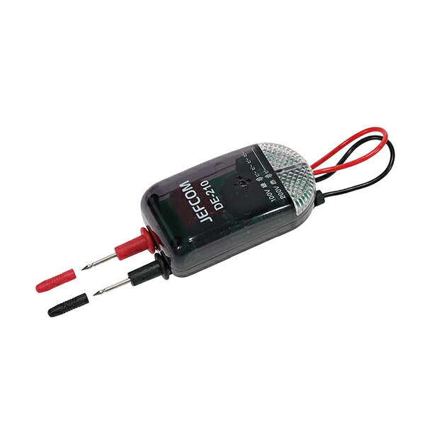 Jefcom ジェフコム DENSAN デンサン サウンドエレチェッカー DE-210コンセントに差し込んでチェックできる！●光と音で判定する電圧チェッカー●コンセント等の検電テストに●エアコン専用コンセントの100V・200V判定に仕様本...