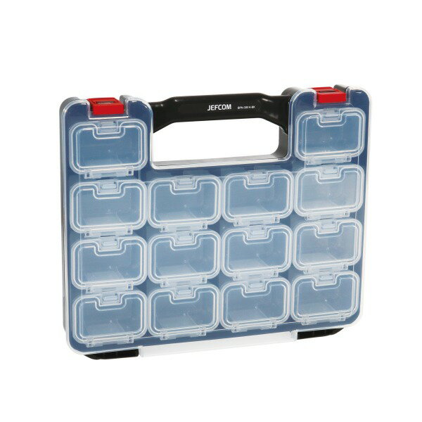 Jefcom ジェフコム DENSAN デンサン ベルトパーツボックスネオ BPN-3814-BKケースのフタと小箱のフタの透明度がアップ！中身がより見やすくなった●透明小箱は中身を入れたまま、用途に応じて収納・保管・入れ替えできる●透明小...