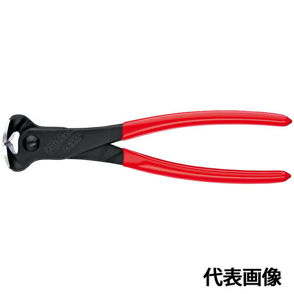 KNIPEX・クニペックス エンドカッティングニッパー 6801-160プライヤーのスペシャリスト！コンクリート作業中、金属メッシュの結び目を締める際に、このヘッドの形が役に立ちます。軟線および硬線用の切刃付き結束線をねじって切断する用途に...