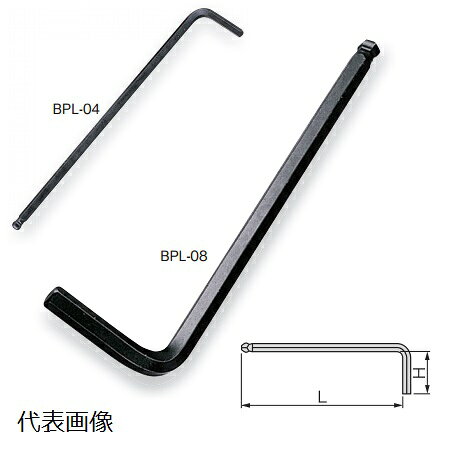 TONE/前田金属工業 ロングボールポイントL 形レンチ BPL-04●傾けて使えるボールポイントタイプ。●ロングタイプです。仕様二面幅寸法(mm)4H(mm)25L(mm)131質量(g)16※当店に在庫のない場合はお取り寄せのため納期に...