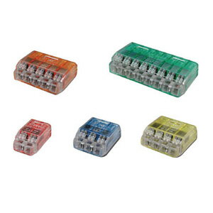 TRUSCO 差込形電線コネクタ極数2 TQL2独自の2点接触スプリング構造です。透明カバーで結線が目視で確認できます。JIS C2813（屋内配線用差込形電線コネクタ）適合品です。（認定検査機関：〈PS〉E JET）むいた線同士の結線に。...