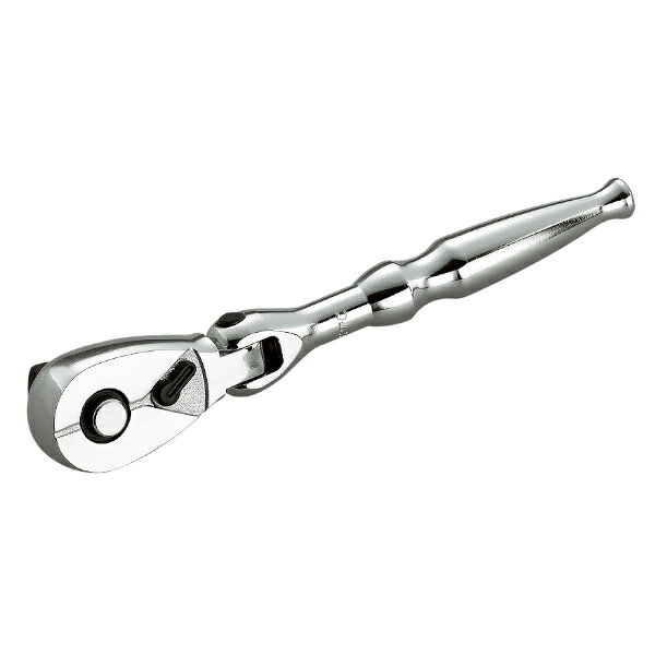 KTC 9．5sq．コンパクトフレックスラチェットハンドル■ 特長コンパクトヘッドタイプです。狭い場所での作業に最適です。ユニオン機構採用で不用意なソケットの落下も防止します。一体式クロウ採用でヘッド厚さは当社従来比20%減のコンパクトヘッ...
