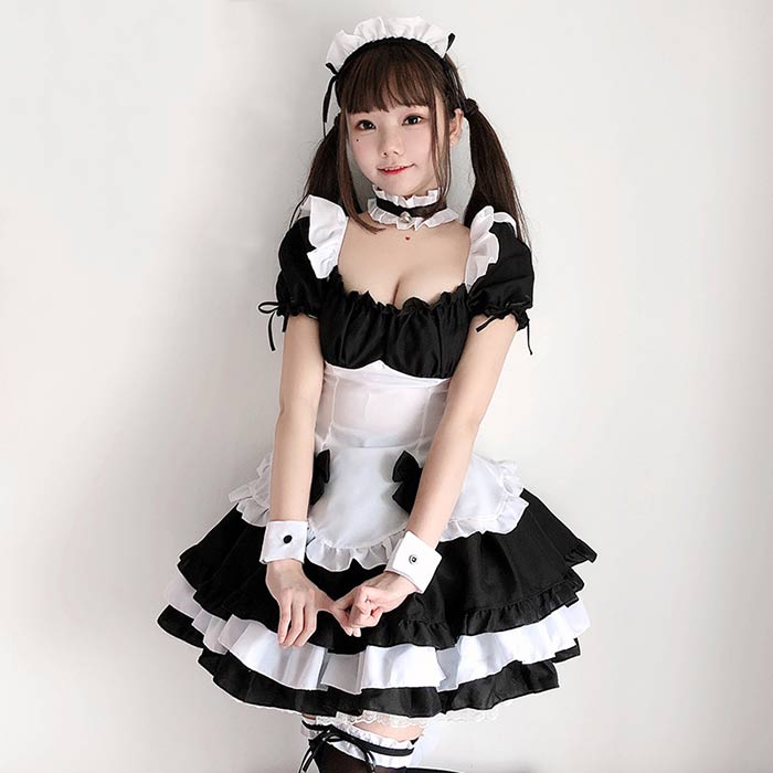 商品 メイド服 内容 トップス1点+スカート1点+カチューシャ1点+襟飾り++腕飾り+腿飾り 素材 ポリエステル サイズ S M L XL XXL XXXL ご了承いただきたいこと： ・採寸サイズなので若干の誤差がある場合がございます。 ・...