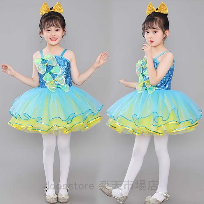 商品 ダンス衣装 内容：ワンピース+髪飾り 素材 ポリエステル サイズ 100cm 身長目安95-104cm　体重目安12.5kg以内 110cm 身長目安105-114cm　体重目安17.5kg以内 120cm 身長目安115-124cm...