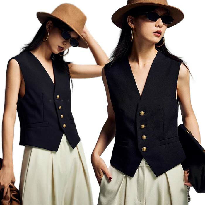 商品 ジレベスト 素材 ポリウレタン、ポリエステル サイズ S：着丈53cm バスト88cm 肩幅38.5cm M：着丈54.5cm バスト92cm 肩幅39.6cm L：着丈56cm バスト96cm 肩幅40.5cm XL：着丈57.5c...