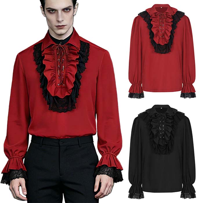 商品 舞台衣装 メンズブラウス 素材 ポリエステル サイズ S 肩幅45cm バスト108cm 袖丈72cm 着丈70cm 身長160-170cm 体重50-60kg M 肩幅46cm バスト112cm 袖丈73cm 着丈71cm 身長17...