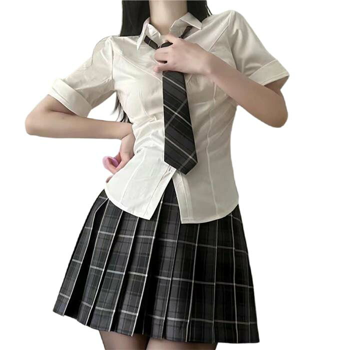 商品 制服 コスプレ衣装 素材 ポリエステル サイズ XS シャツの着丈52 肩幅33 袖丈19 バスト80 スカート丈42 ウエスト58-62 体重40-45kg内 S シャツの着丈53 肩幅34 袖丈20 バスト84 スカート丈42 ウ...