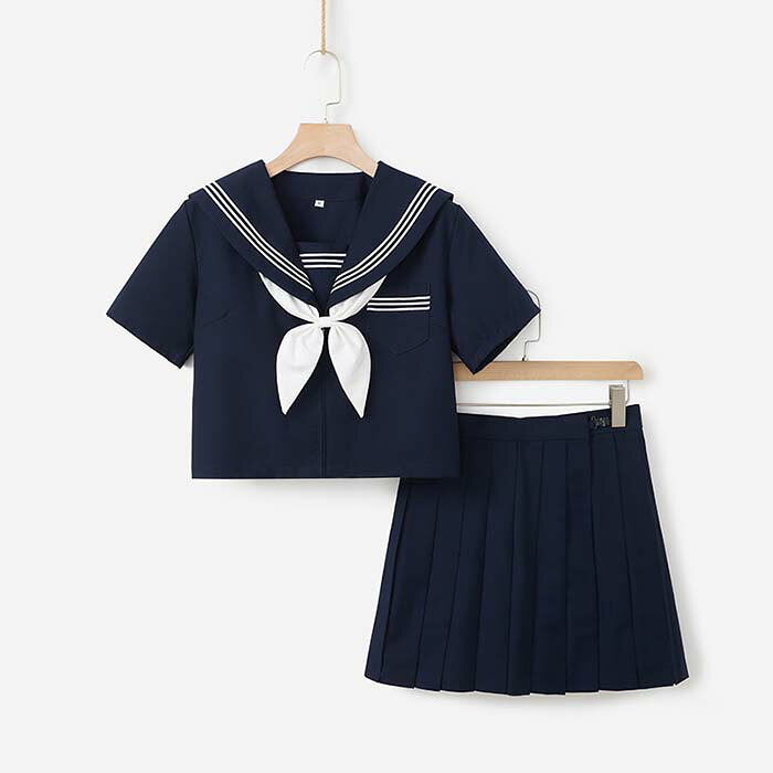 商品 セーラー服 コスプレ衣装 素材 ポリエステル サイズ S 上着の着丈46 肩幅37 バスト92 スカート丈39/42 ウエスト62-66 M 上着の着丈47 肩幅38 バスト96 スカート丈39/42 ウエスト66-70 L 上着の着...