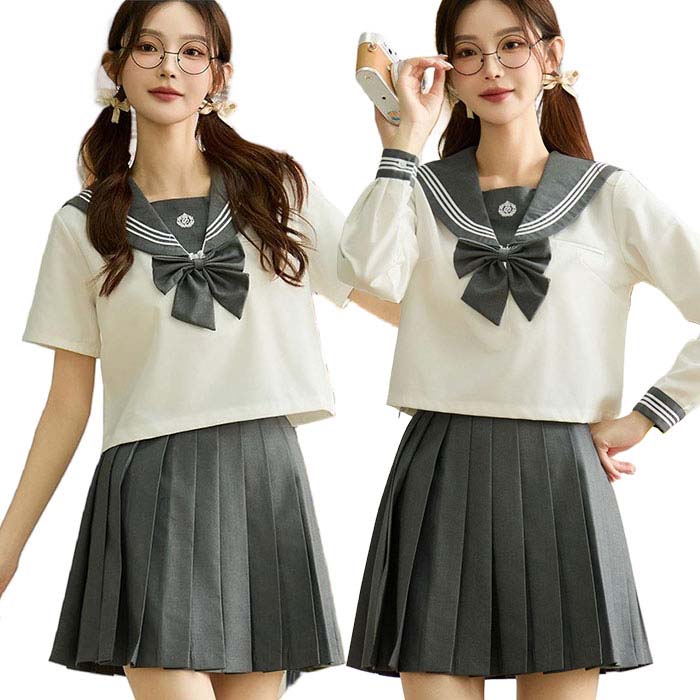 商品 セーラー服 コスプレ衣装 素材 ポリエステル サイズ S 上着の着丈46 肩幅37 バスト92 スカート丈43 ウエスト62-66 M 上着の着丈47 肩幅38 バスト96 スカート丈43 ウエスト66-70 L 上着の着丈48 肩幅...
