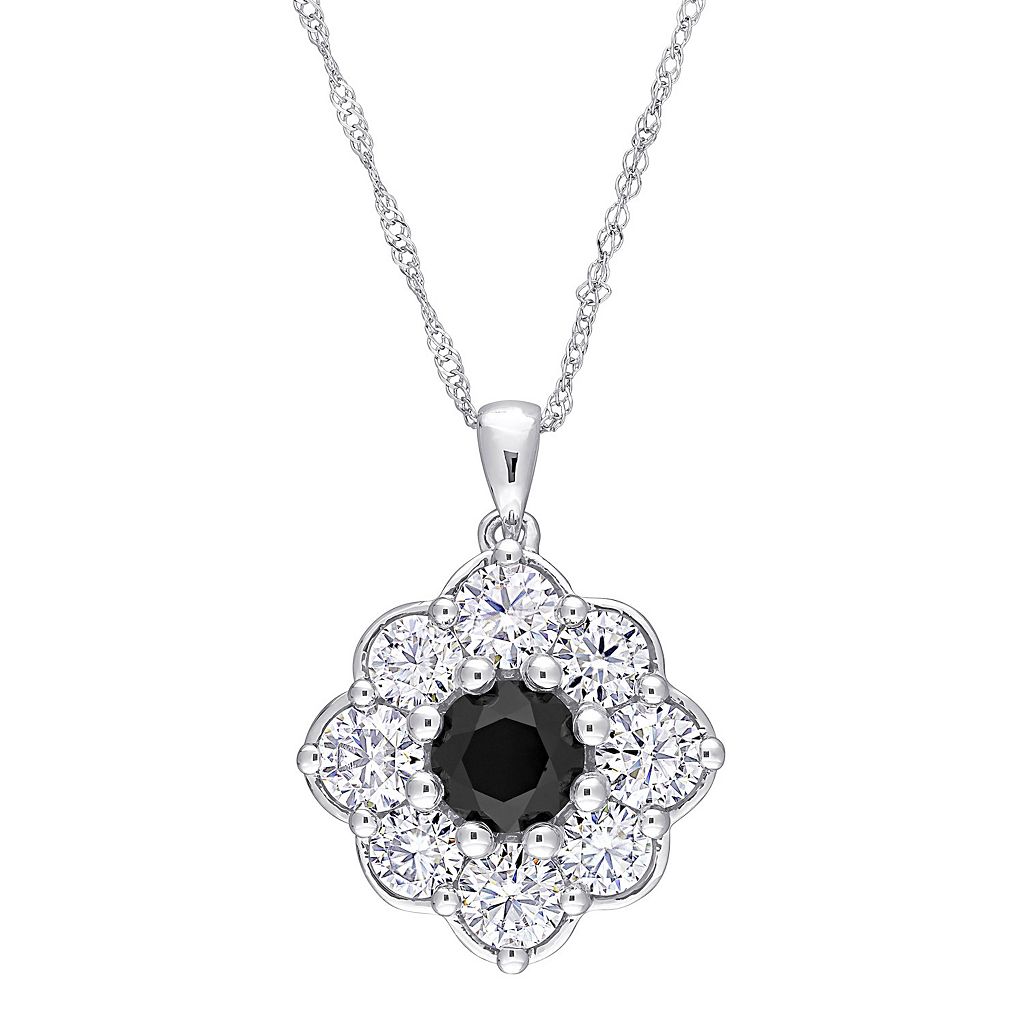 ブランド名Stella Grace性別womens (adult)商品名10k White Gold 1 1/2 Carat T.W. Lab-Created Moissanite &amp; Black Diamond Floral Pe...