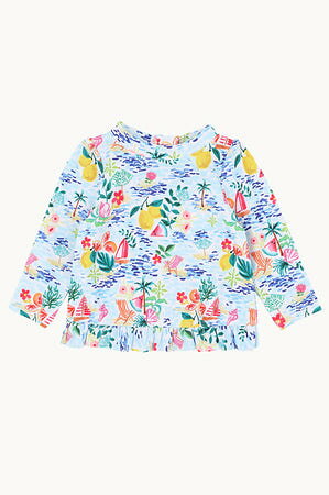 ブランド名Minihaha性別Kids商品名Girls Addison SuntopカラーBLUE/MULTI■ Girls Addison Suntop：夏の輝きを纏う、女の子のための究極サマートップス 日差しが降り注ぐ季節、お子様には最...
