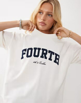 ブランド名4th & Reckless性別Women(レディース)商品名4th &amp; Reckless cotton heavyweight 'fourth' logo oversized T-shirt in creamカラーCREAM