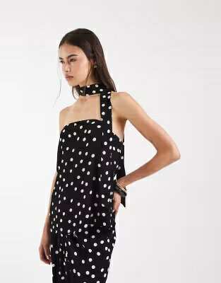 ブランド名Vero Moda Tall性別Women(レディース)商品名Vero Moda Tall woven bandeau top with scarf detail in black and white polka dots - p...