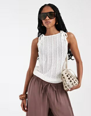 ブランド名Vero Moda性別Women(レディース)商品名Vero Moda tie shoulder racer crochet knit tank top in whiteカラーSnow/White