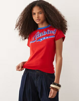 ブランド名ASOS DESIGN性別Women(レディース)商品名ASOS DESIGN short sleeve baby top with contrast in printカラーRED