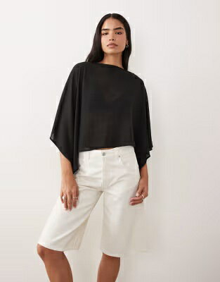 ブランド名ASOS DESIGN性別Women(レディース)商品名ASOS DESIGN slubby sheer asymmetric cape in blackカラーBlack