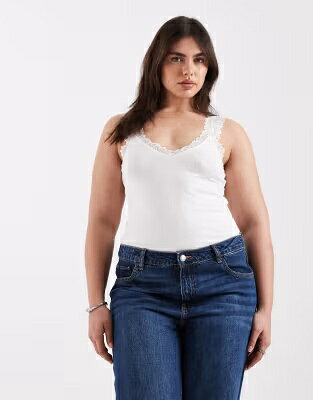 ブランド名Vero Moda Curve性別Women(レディース)商品名Vero Moda Curve jersey tank top with lace trim in whiteカラーSnow/White