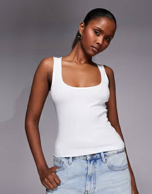 ブランド名Good American性別Women(レディース)商品名Good American micro rib knit tank top in whiteカラーWHITE