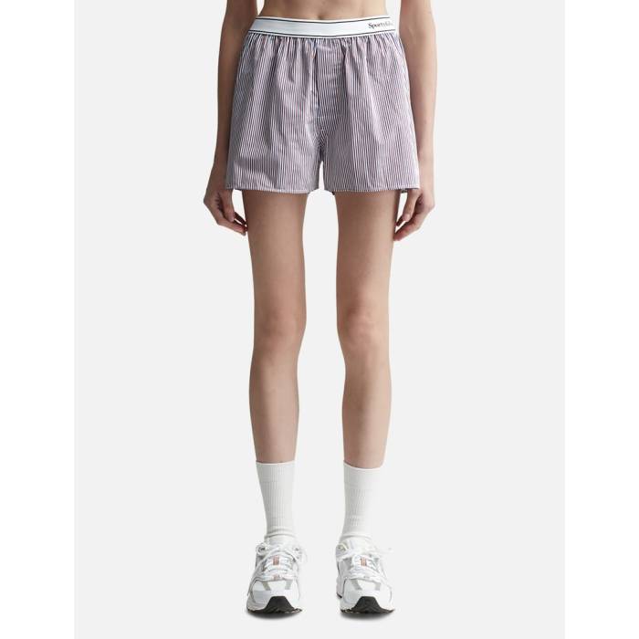 ブランド名Sporty & Rich性別Women(レディース)商品名Serif Logo Boxer Shortsカラー・White/ Red/ Navy Stripe