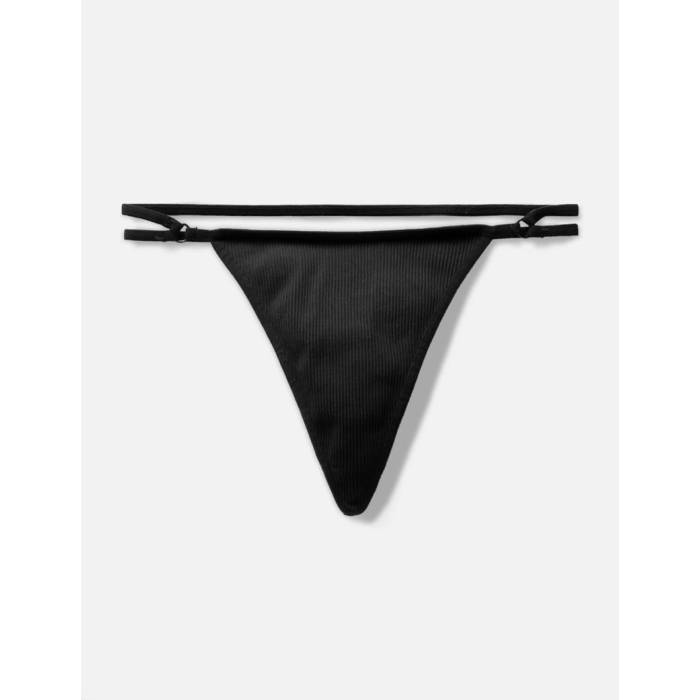 ブランド名Andreādamo性別Women(レディース)商品名Ribbed Strap Detailed Thongカラー・Black