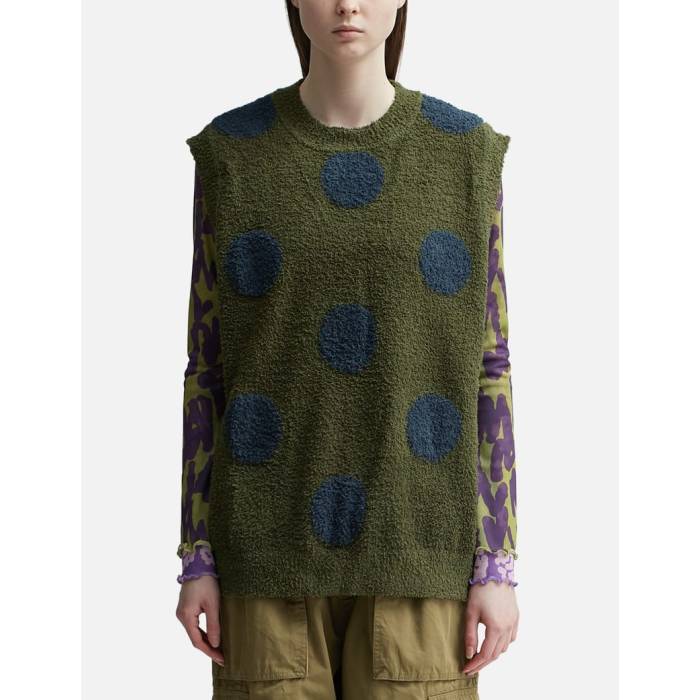 ブランド名Brain Dead性別Women(レディース)商品名Teddy Fur Dot Knit Sweater Vestカラー・Olive
