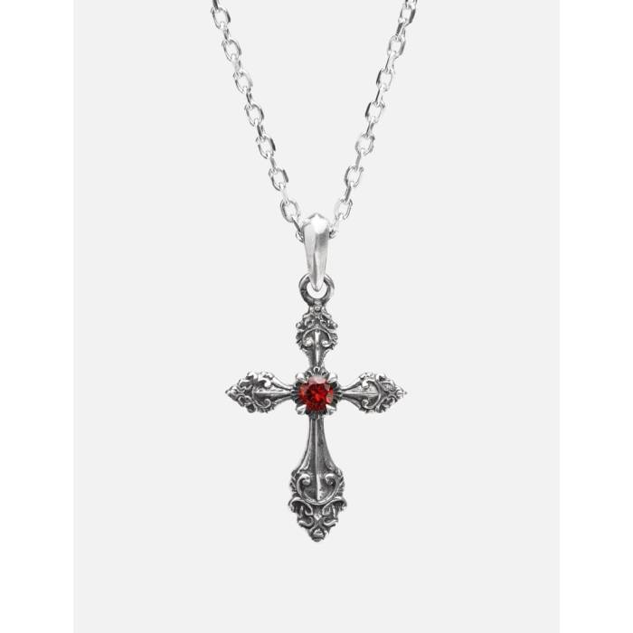ブランド名Midnightfactory性別Unisex(ユニセックス)商品名Oxidised Cross Pendant Necklaceカラー・Garnet