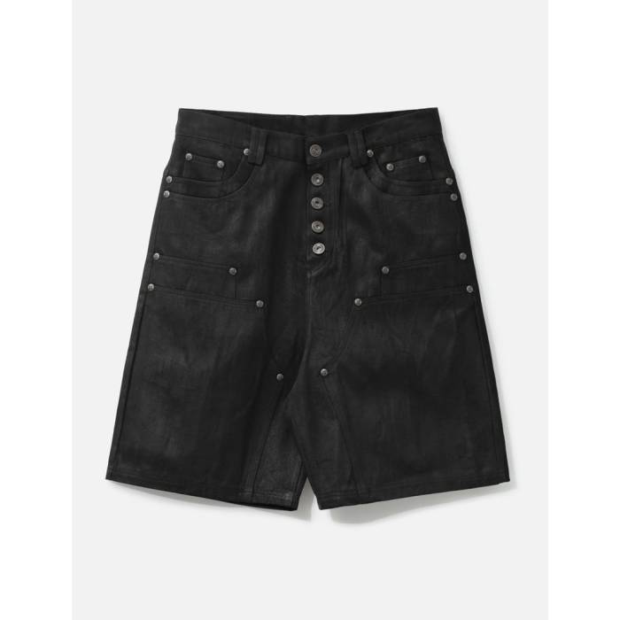 ブランド名Thought We Friends性別Unisex(ユニセックス)商品名"Rexel" Waxed Double Knee Work Jorts In Black Denimカラー・Black