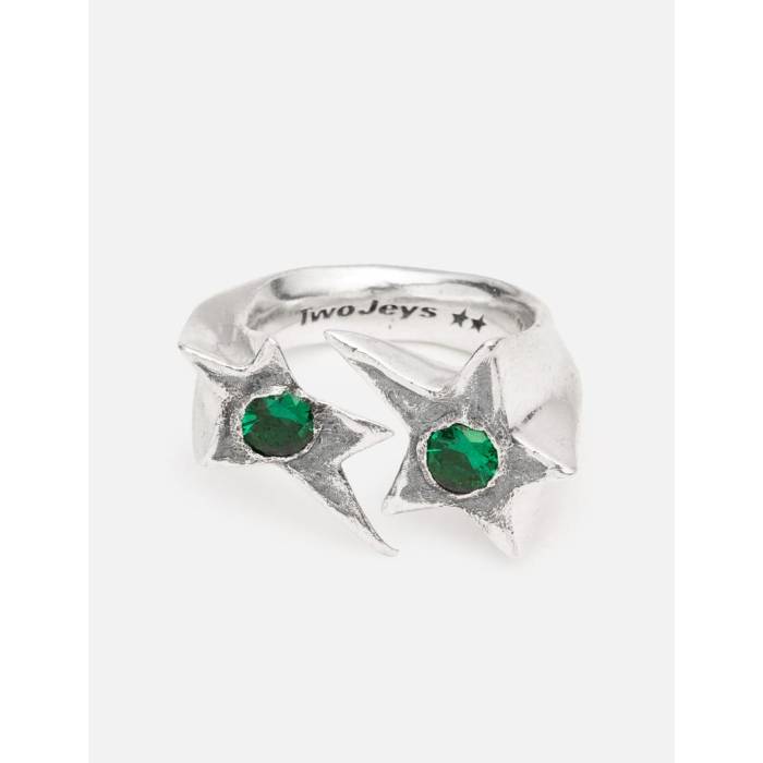 ブランド名Twojeys性別Unisex(ユニセックス)商品名Green Two Stone Ringカラー・Silver