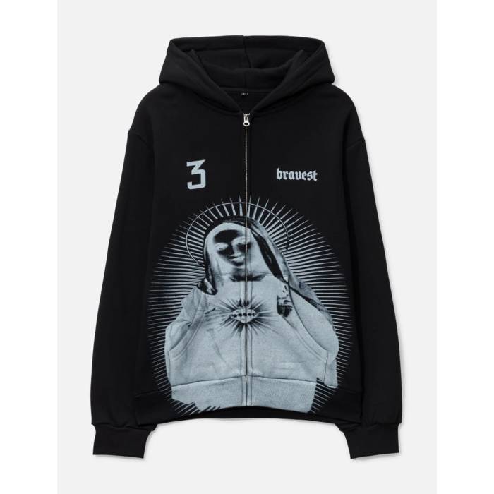 ブランド名Bravest Studios性別Men(メンズ)商品名Black Mary Zip Up Hoodieカラー・Black
