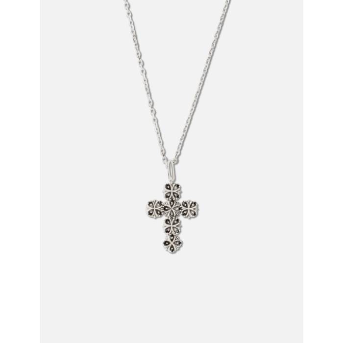 ブランド名Midnightfactory性別Unisex(ユニセックス)商品名Maltese-Cross Quadruplets Cross Pendant Necklaceカラー・Oxidised &Amp; Black Stones