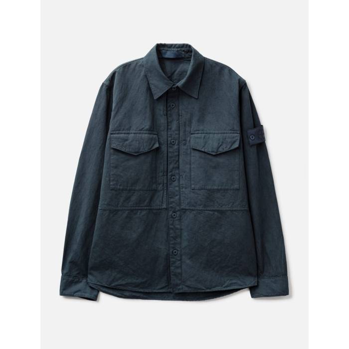 ブランド名Stone Island性別Men(メンズ)商品名Cotton Linen Canvas_S.i.ghost Overshirtカラー・Slate Blue