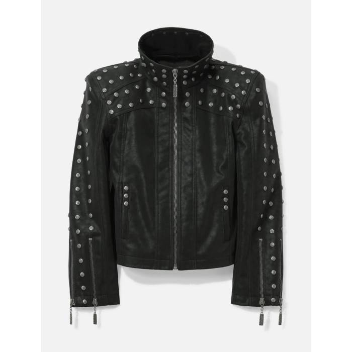 ブランド名Thought We Friends性別Unisex(ユニセックス)商品名Chan Studded Pu Leather Jacket With Shoulder Padsカラー・Black