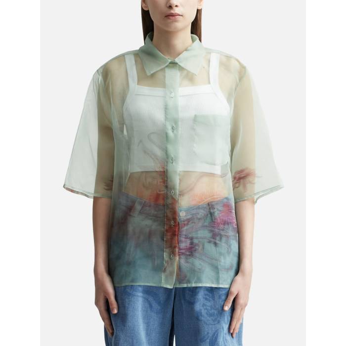 ブランド名Collina Strada性別Women(レディース)商品名Floral Button Up Shirtカラー・Organza Mint Chrysanthemum