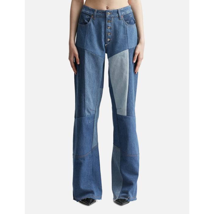 ブランド名Marine Serre性別Women(レディース)商品名Regenerated Denim Monogram Wide Leg Trousersカラー・Medium Dark Blue Monogram