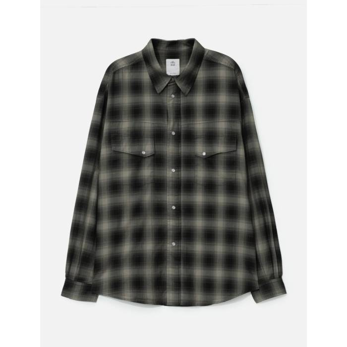 ブランド名Polyteru性別Men(メンズ)商品名Loose Check Western Shirtカラー・Charcoal Ombre
