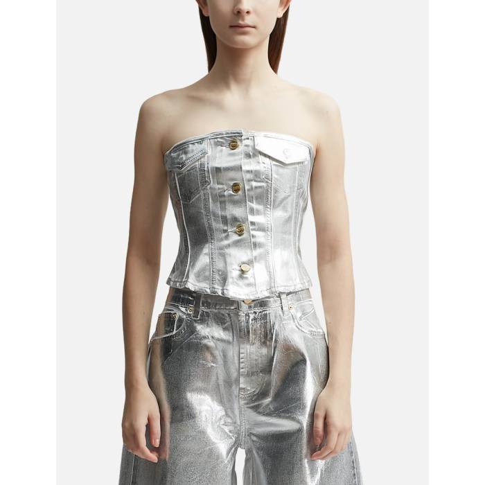 ブランド名Ganni性別Women(レディース)商品名Foil Denim Corsageカラー・Bright White