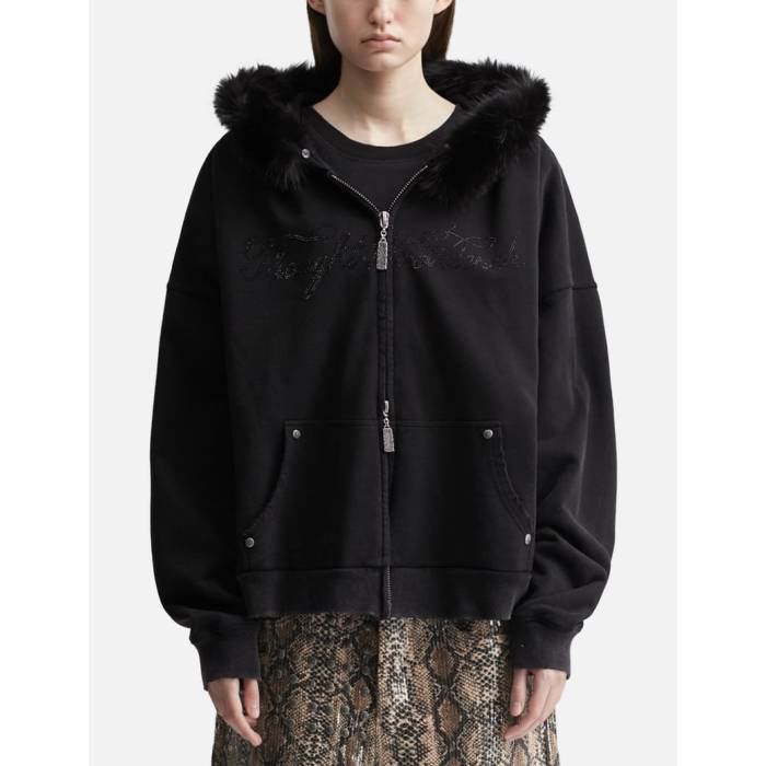ブランド名Thought We Friends性別Unisex(ユニセックス)商品名Nyra Zip-Up Jacket With Detachable Fur Hoodカラー・Washed Black
