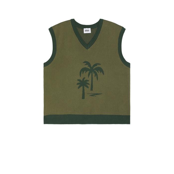 ブランド名Krost性別Men(メンズ)商品名Palm Tree Sweater Vestカラー・Laurel Wreath