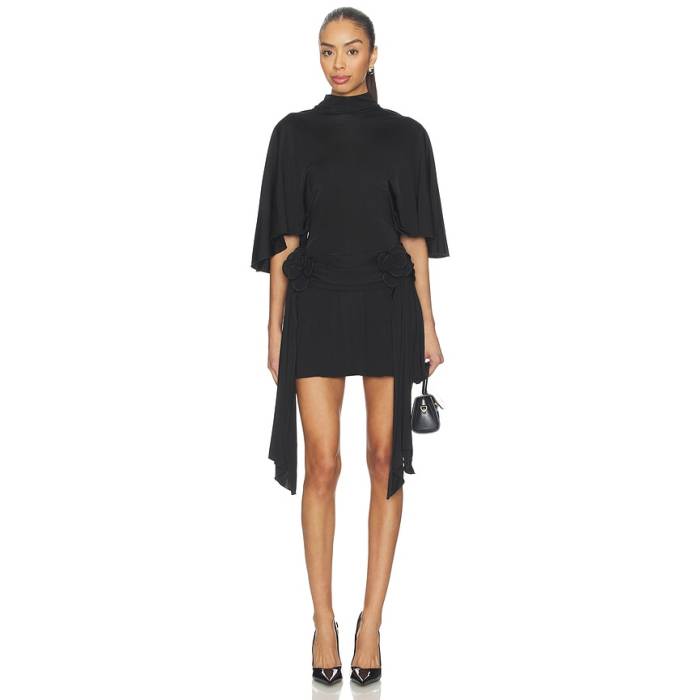 ブランド名David Koma性別Women(レディース)商品名3D Lace Flower Detail Draped Sleeve Mini Dressカラー・Black