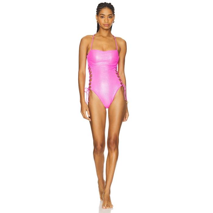 ブランド名Luli Fama性別Women(レディース)商品名Square Neck Laced Up One Pieceカラー・Metallic Pink