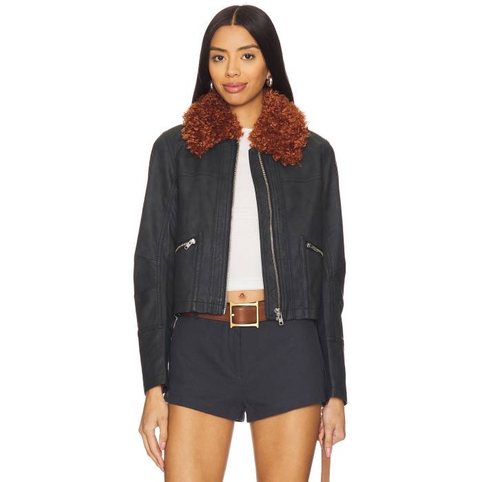 ブランド名Free People性別Women(レディース)商品名X Revolve Jayce Faux Leather Jacket With Faux Fur Trimカラー・Black Combo