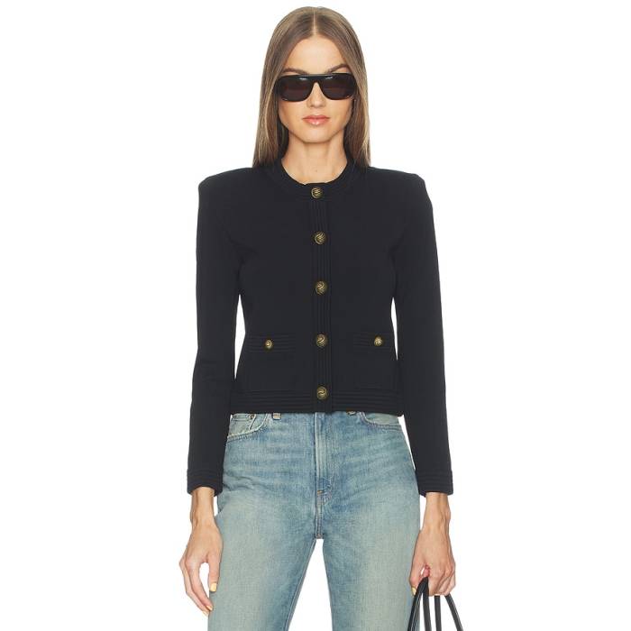 ブランド名L'agence性別Women(レディース)商品名Patsy Crop Crew Cardiカラー・Black &Amp; Gold