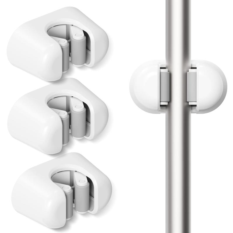 ほうき モップ ホルダー 3枚入り 掃除道具 モップハンガー 壁掛け モップハンガー モップクリップ 強力粘着 フック 穴あけ不要 バスルーム キッチン ガーデン用高品質のバスルーム オーガナイザー➤ Bezoxの壁掛け傘/モップ　ほうき ...