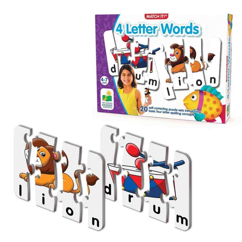 The Learning Joney 幼児向け アルファベット えいごパズル Match It 4 Letter Words 117354 正規品大きなピースの英単語パズル (20種類の組み合わせ)英語商品名 : The Learning ...