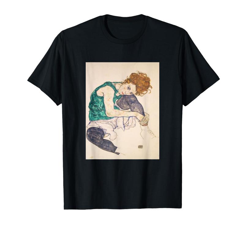 Egon Schiele's Seated Won with Bent Knee TシャツIn 1917, Egon Schiele painted his wife Edith arms, and titled his creation ...