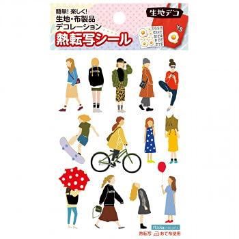 アイロン用シール 切取不要 生地デコflicka nail arts デザイン GIRLS 女の子たちシートサイズ:8.8cm×12cm