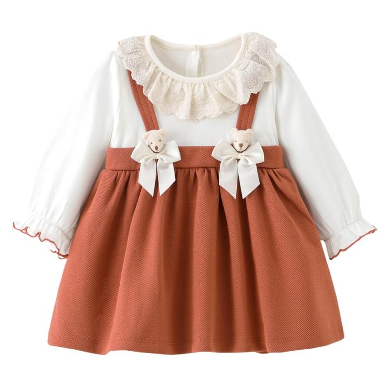 [] ワンピース 女の子 ドレス セレモニー服 赤ちゃん服 新生児服 チュニック かわいい 長袖 通園通学 発表会色んな場合‐花火大会や出産祝いやお誕生日のプレゼントとしてもおすすめです。お出かけやルームウエアにも大丈夫です。赤ちゃんの成長...