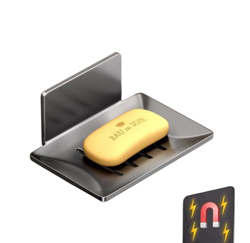 マグネット ソープトレー 石鹸ホルダー 石鹸置き ソープホルダー 収納ケース 水切り お風呂用品サイズ:(約)12.5cm×8.4cm×4.8cm高品質な材質: 高品質の宇宙アルミニウム材質を使用しており、軽くて錆びにくく、長持ちします。取...