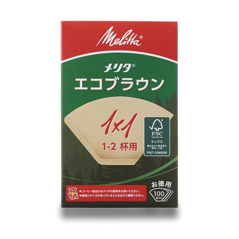 タ(Melitta) フィルターペーパー エコブラウン ミックス ルブラウン 100枚入